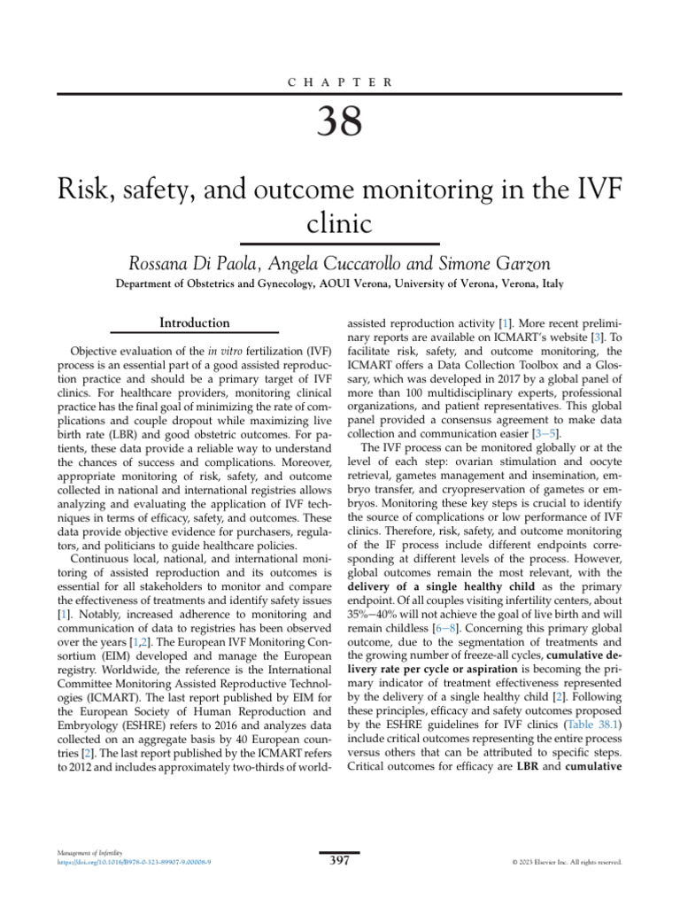 Chapter 38 - Risk Safety and Outcome Monitoring I - 2023 - Management ...