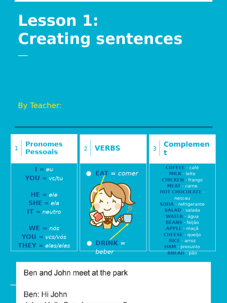Basic English Sentence Structure Guide | PDF | Food And Drink ...