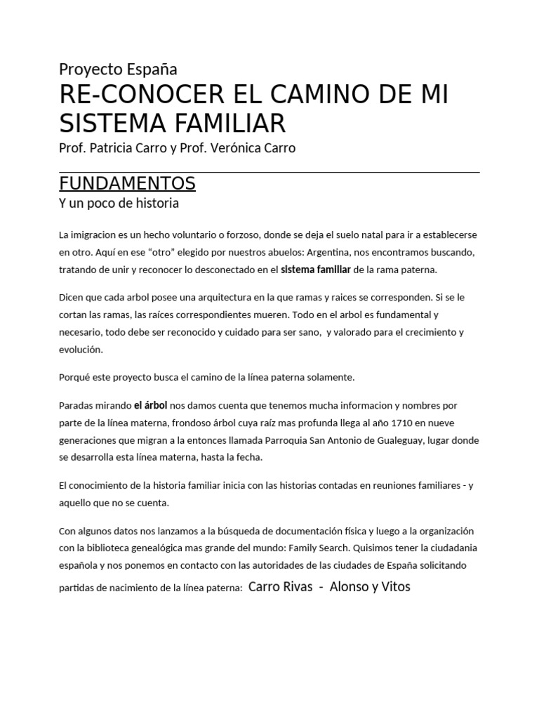 Proyecto Linaje Paterno | PDF