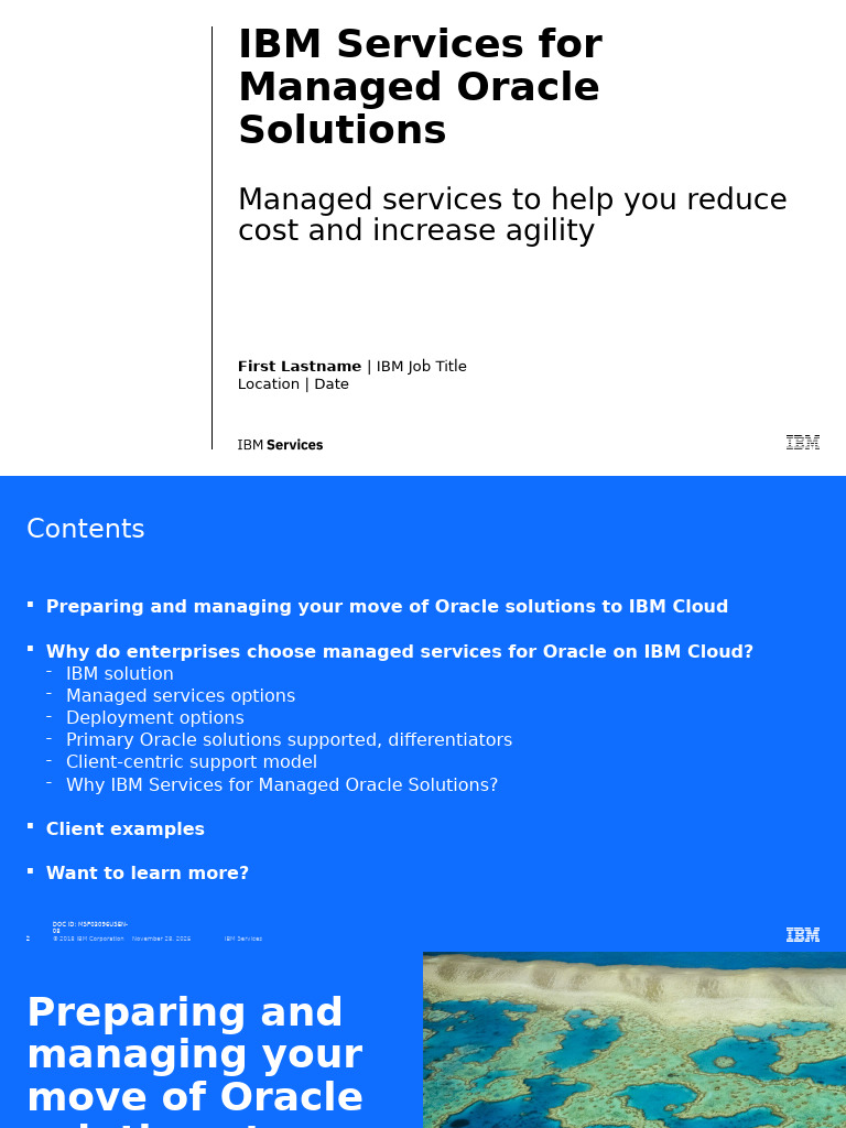 IBM Managed Oracle Solutions Overview | PDF | Cloud Computing | Oracle ...
