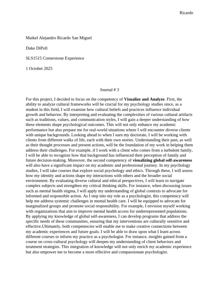 Motivating Success Assignment Critical Thinking Journal #3 | PDF ...