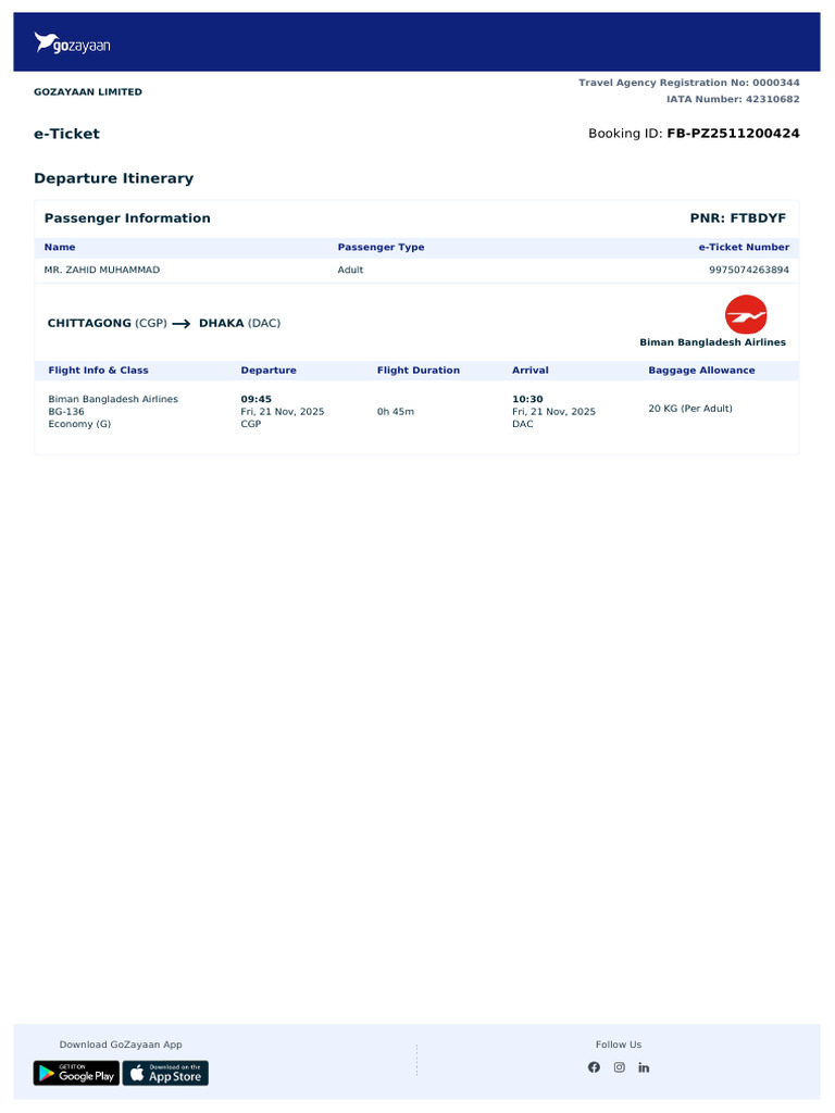 GoZayaan Flight Booking Details | PDF | Baggage | Airlines