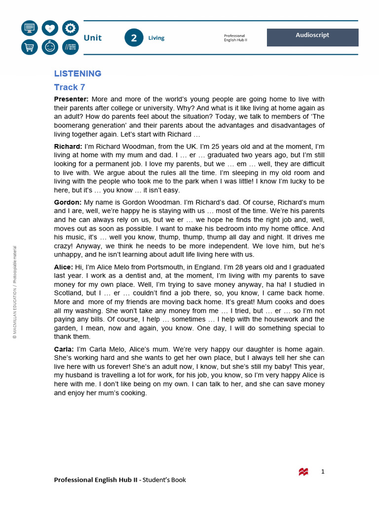 Unit 2 - Audioscript | PDF