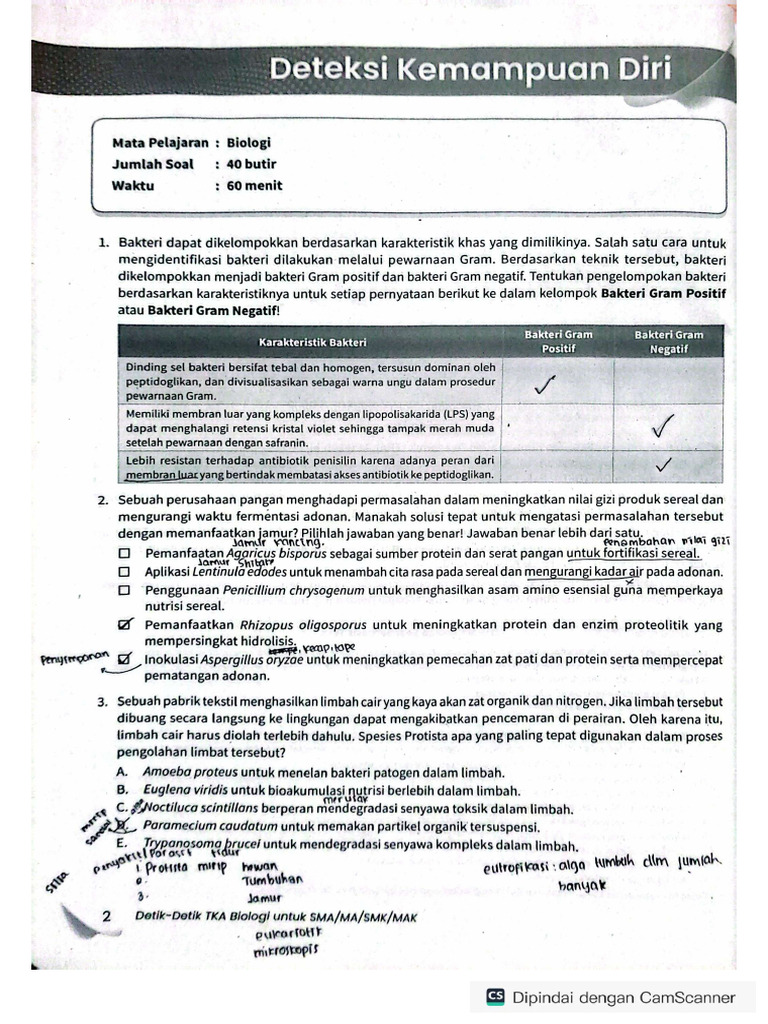 Biologi Tka Detik 1 | PDF