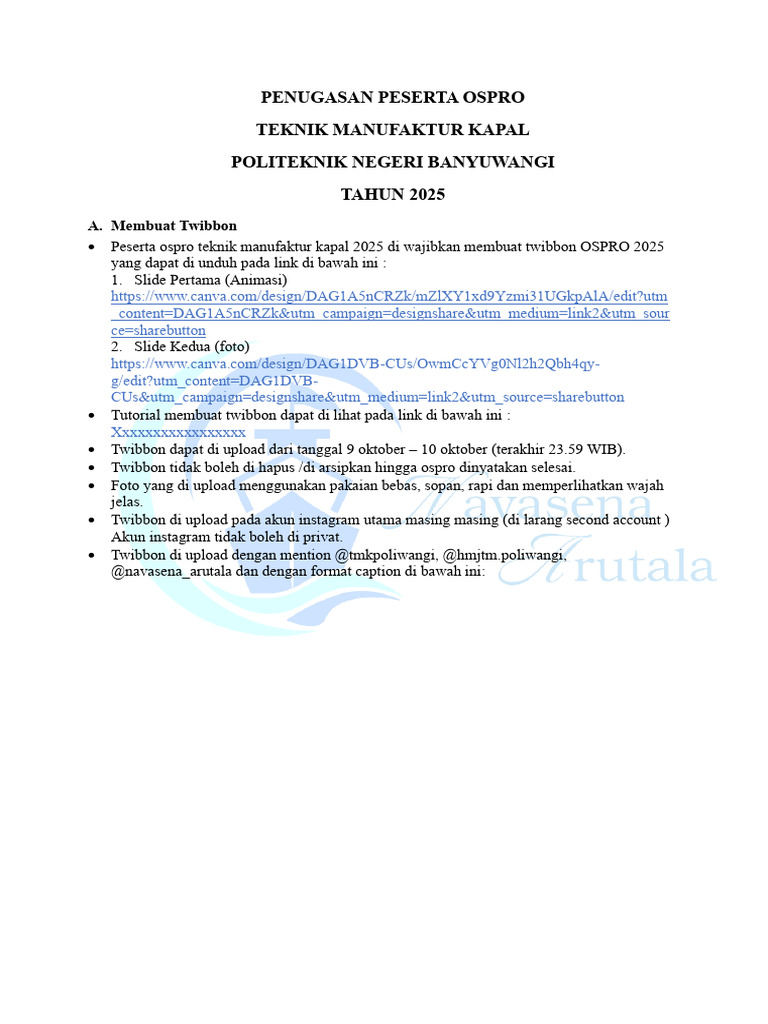 Twibbon OSPRO Teknik Kapal 2025 | PDF