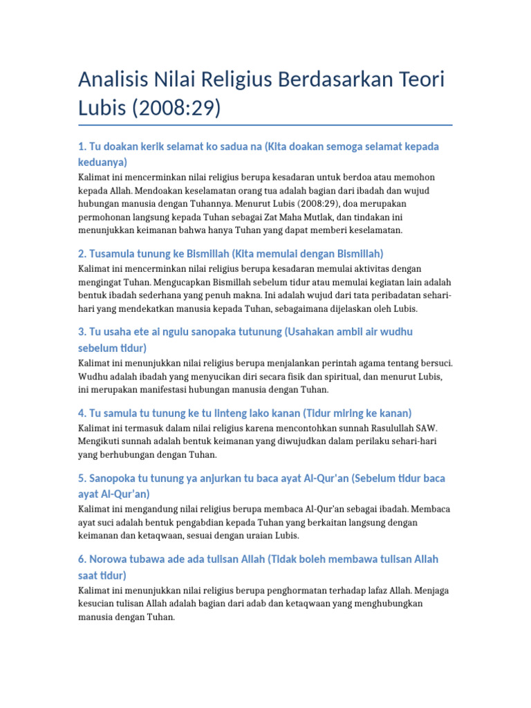Nilai Religius dalam Kehidupan Sehari-hari | PDF