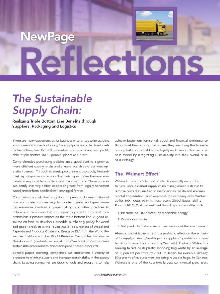 The Sustainable Supply Chain:: Realizing Triple Bottom Line Benefits ...