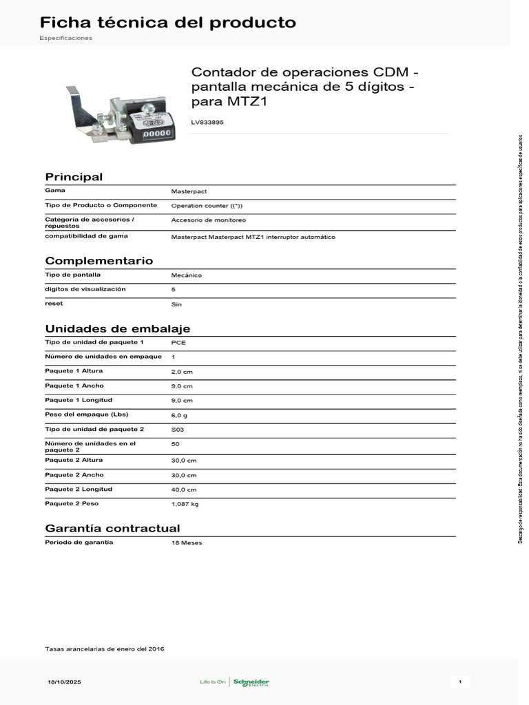 Schneider Electric - MasterPact-MTZ - LV833895 | PDF