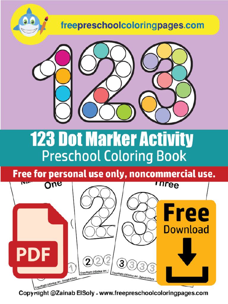 Count Apples Activity Numbers Dot Marker Free Preschool Coloring Book ...