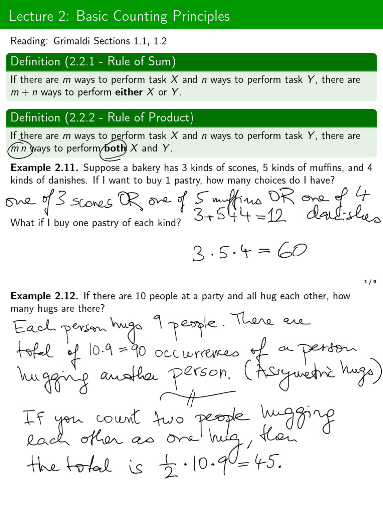 Basic Counting Principles Explained | PDF | Permutation | Numbers