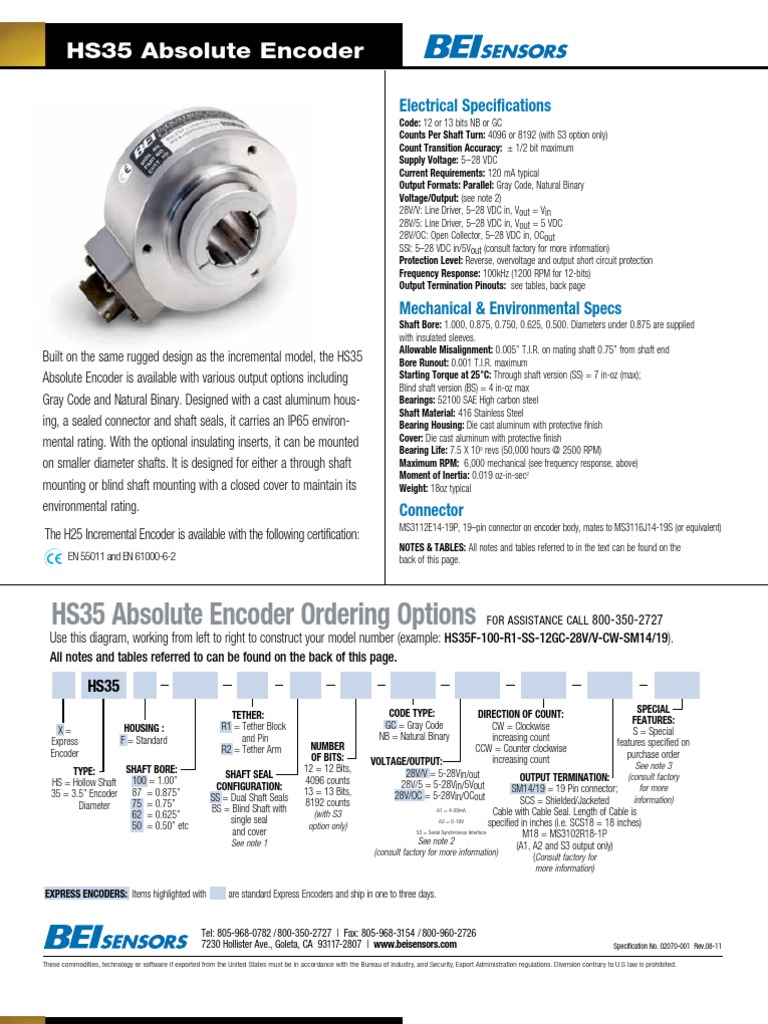 HS35 Absolute Encoder | Digital Electronics | Electrical Engineering