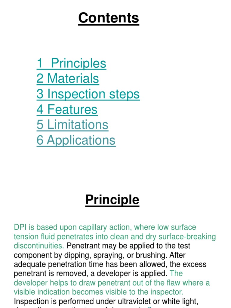 Dye Penetrant Test Pdf Building Engineering Materials Science