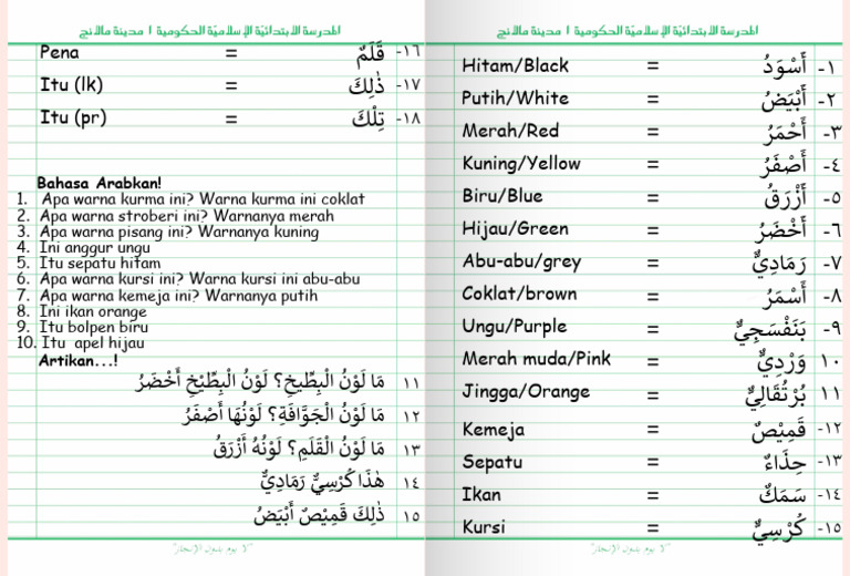 Bahasa Arab Kelas 2 | PDF