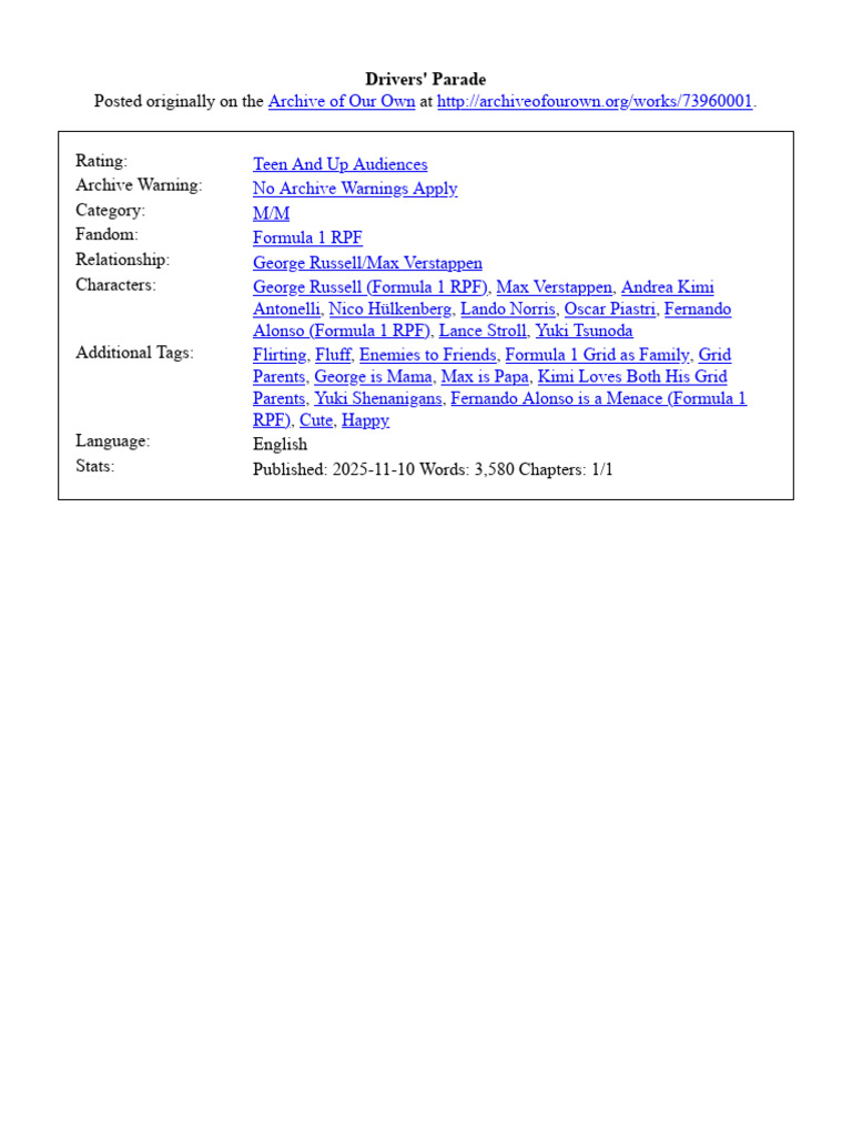 Drivers Parade | PDF | Formula One | Motorsport