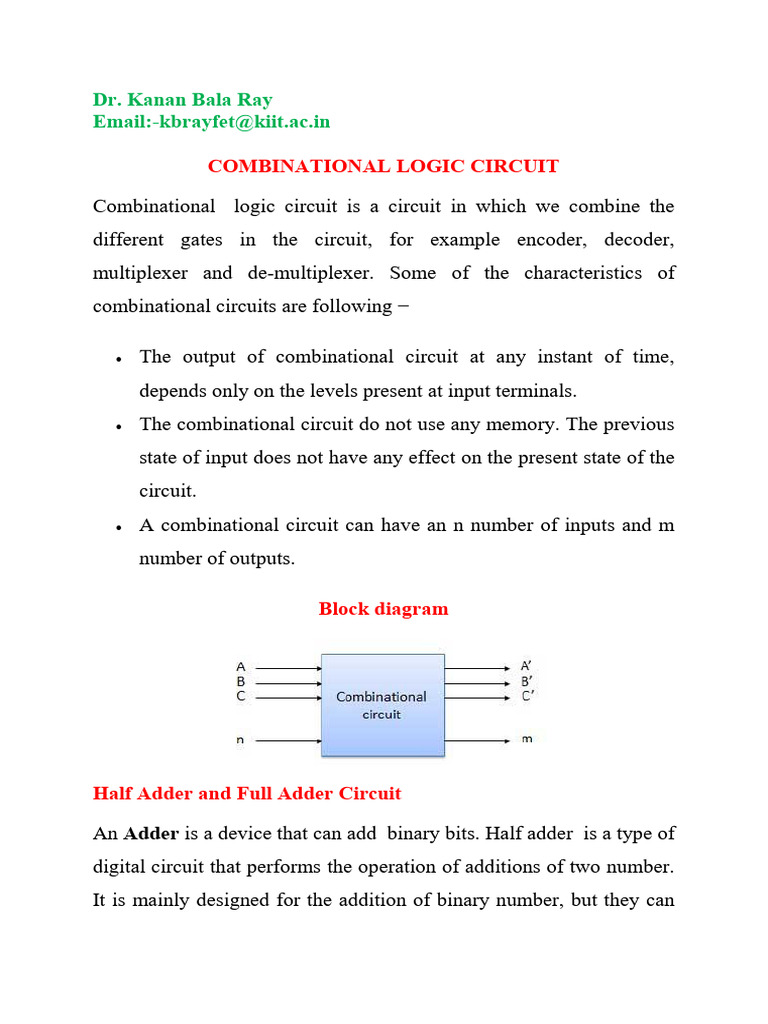 Module - 3 (Combinational Logic Circuit) | PDF | Logic Gate | Electronic Design