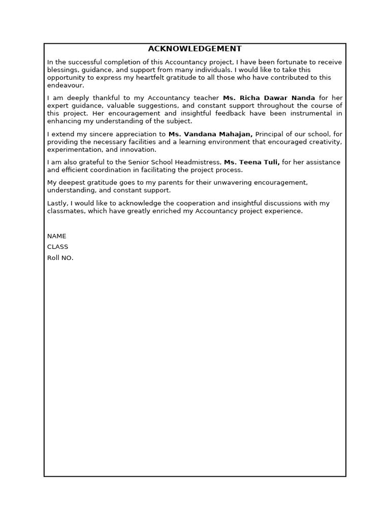 Acknowledgement | PDF