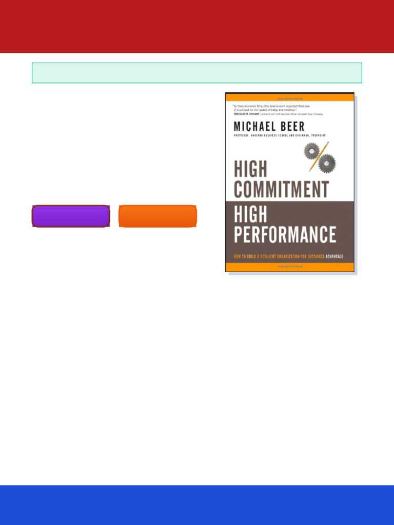 High Commitment High Performance How To Build A Resilient Organization ...