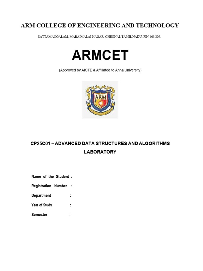 cp25c01 ADSA LAB 1 Reg 2025 | PDF | Computational Problems | Applied ...