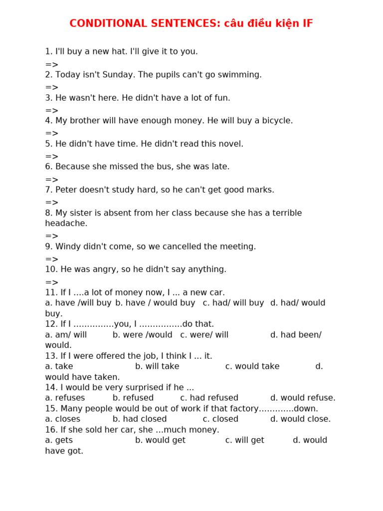 Bt Conditional Sentences | PDF | Chess | Chess Theory