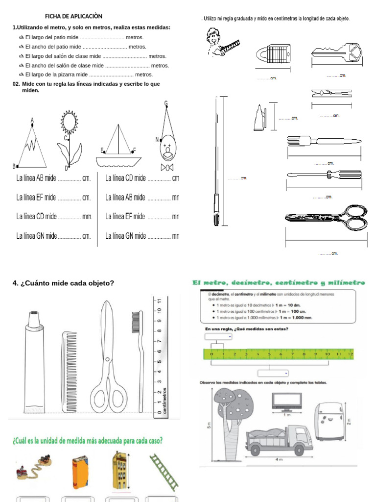 Ficha El Metro-kilometro- Centimetro | PDF