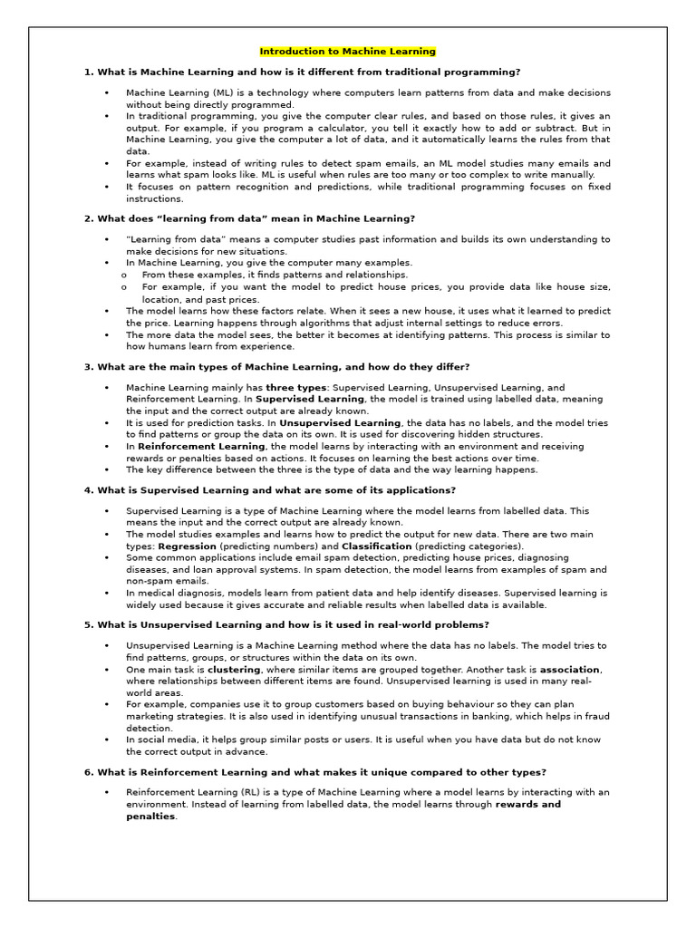 Introduction To Machine Learning | PDF | Linear Regression | Machine ...