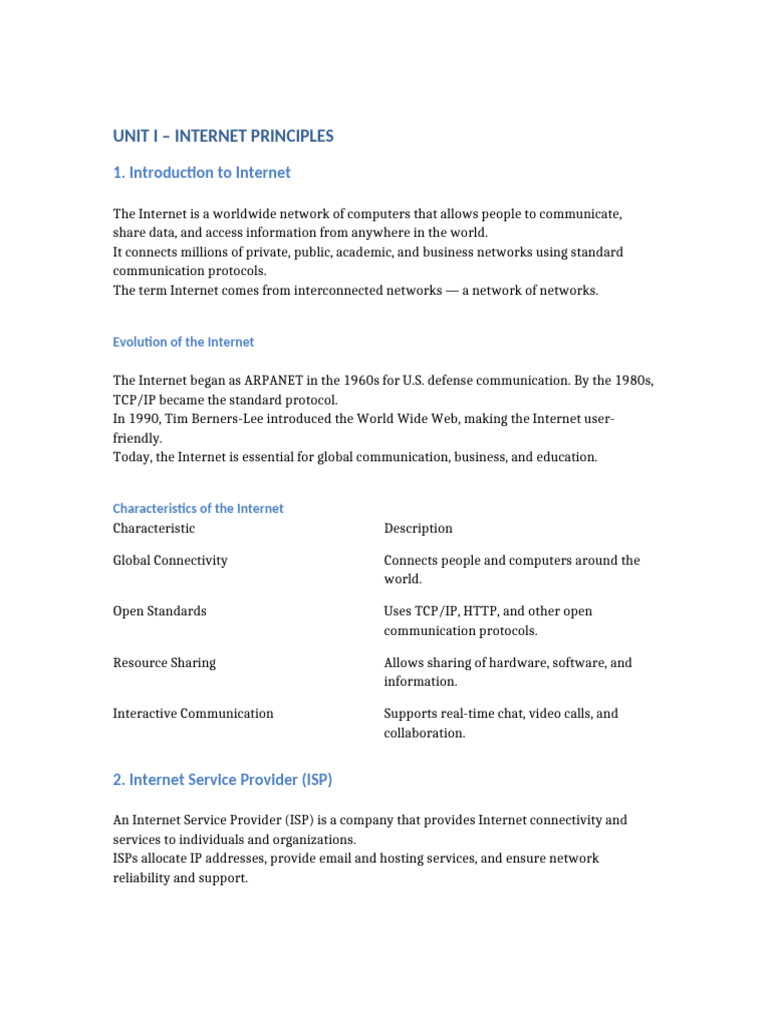 Internet Principles Study Material With Diagrams | PDF | World Wide Web ...