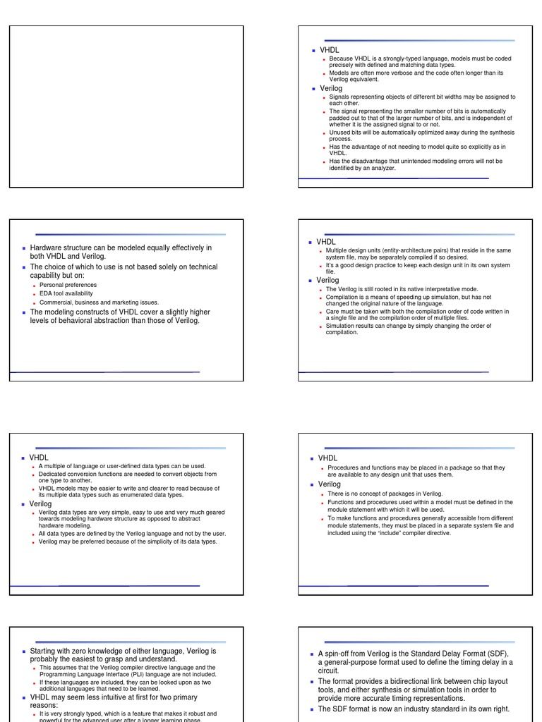 Vhdl Vs Verilog Pdf Vhdl Compiler