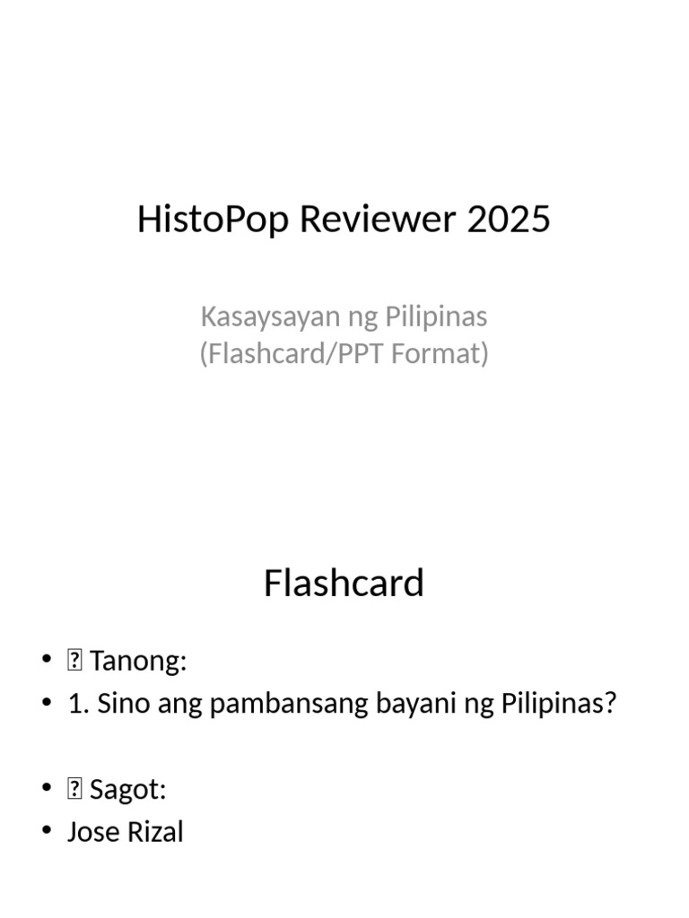 HistoPop Flashcards 2025 Updated | PDF