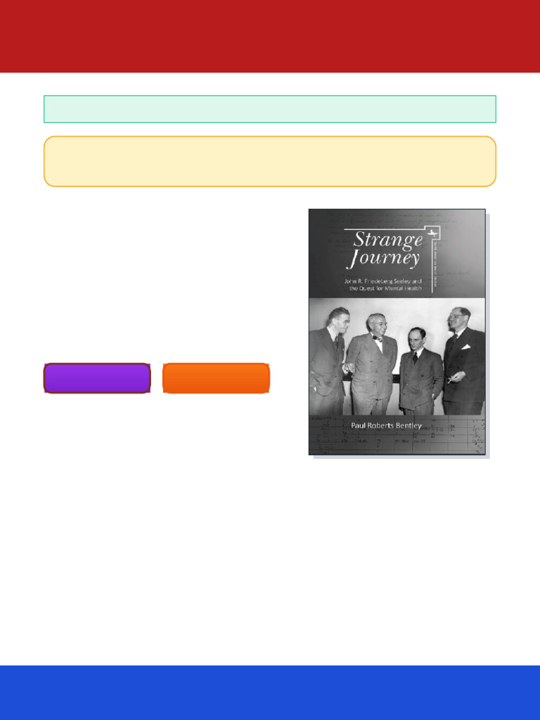 Strange Journey: John R. Friedeberg-Seeley and The Quest For Mental ...