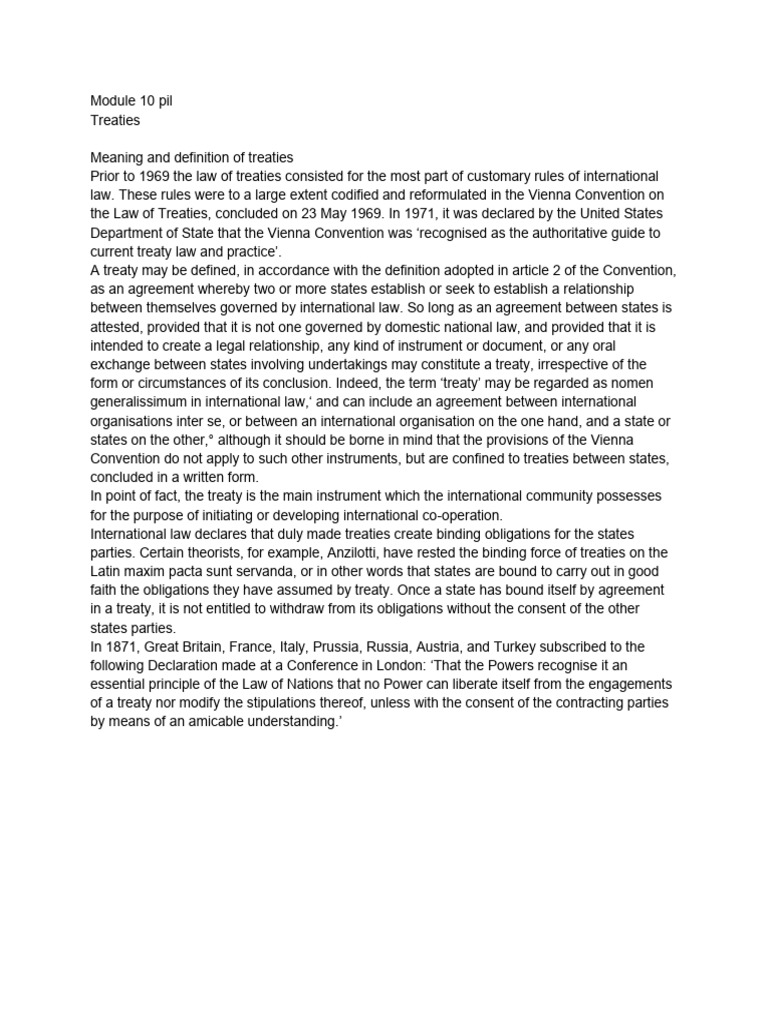 Understanding Treaty Formation and Law | PDF | Treaty | Ratification