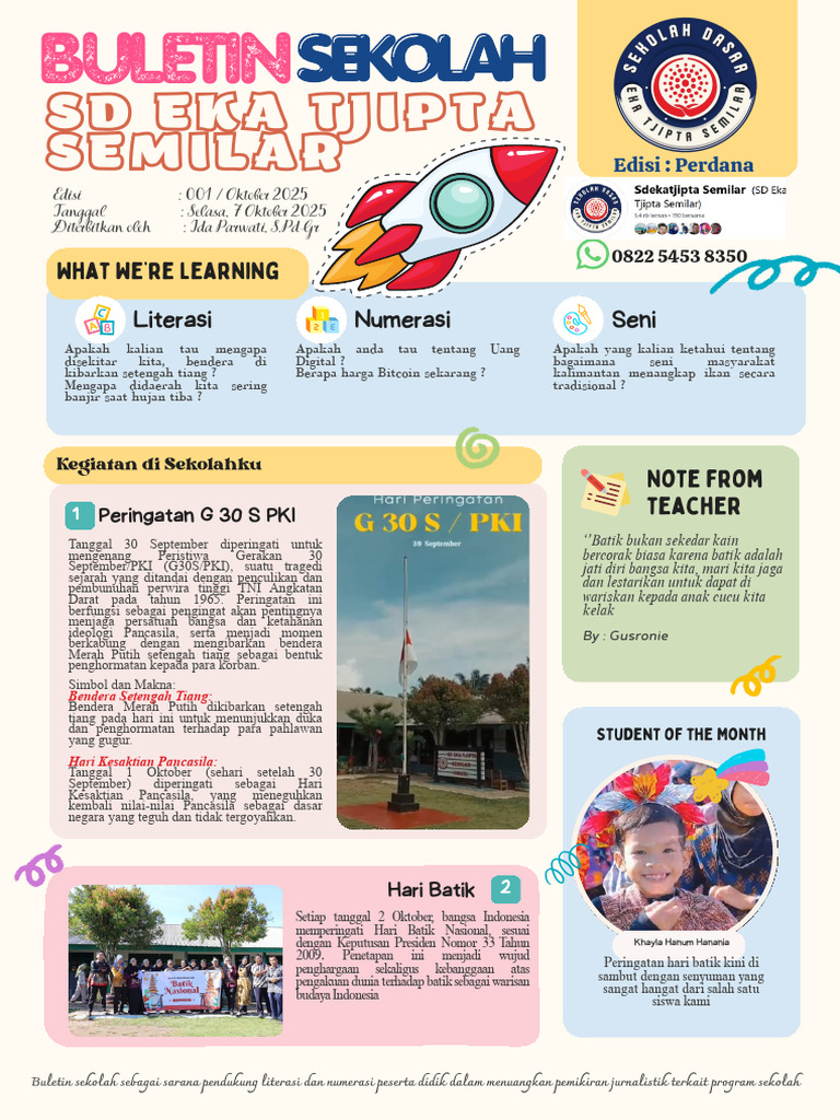 Buletin Sekolah SD Eka Tjipta Semilar | PDF