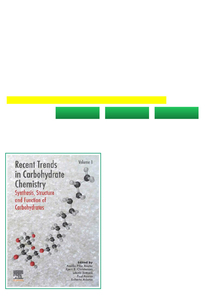 (Ebook) Recent Trends in Carbohydrate Chemistry: Synthesis, Structure ...