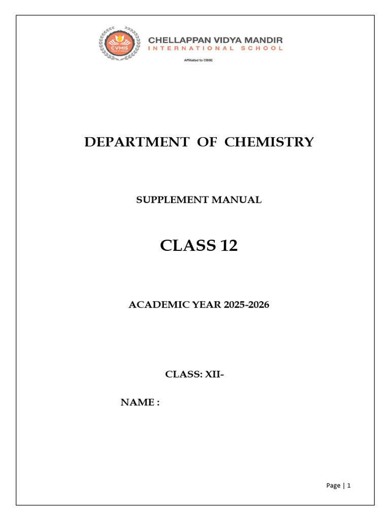 Supplement Manual - Chemistry | PDF | Salt (Chemistry) | Ammonium