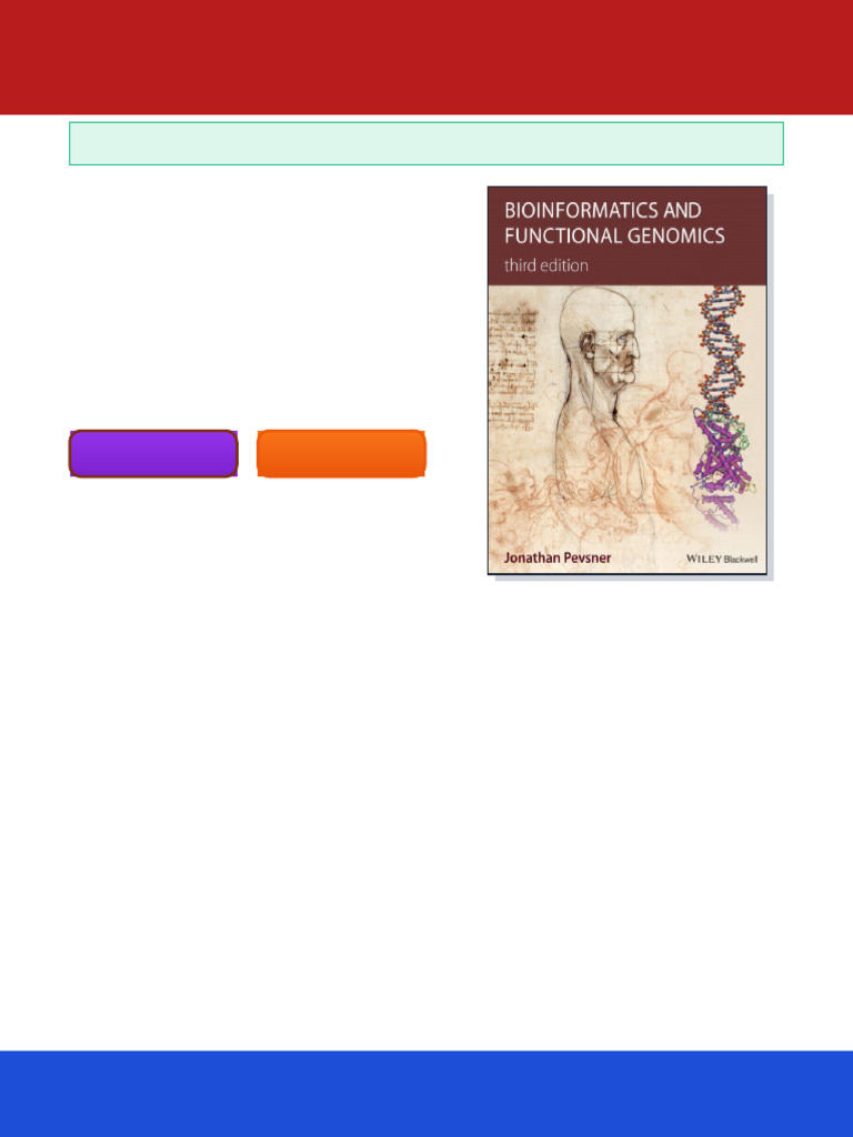 Bioinformatics and Functional Genomics 3ed. Edition Jonathan Pevsner Academic File Download ...