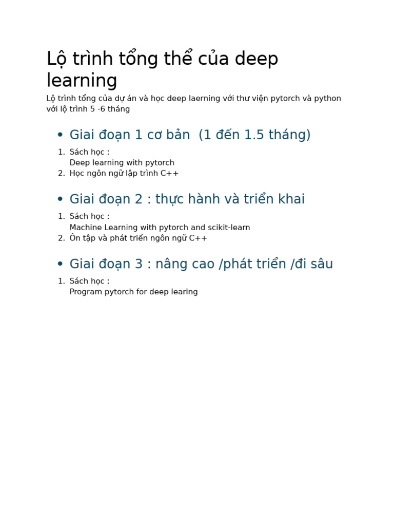 Lộ Trình Tổng Thể Của Deep Learning | PDF