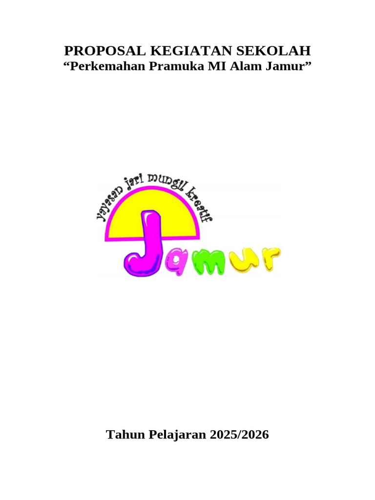Proposal Perkemahan Pramuka MI Alam Jamur | PDF