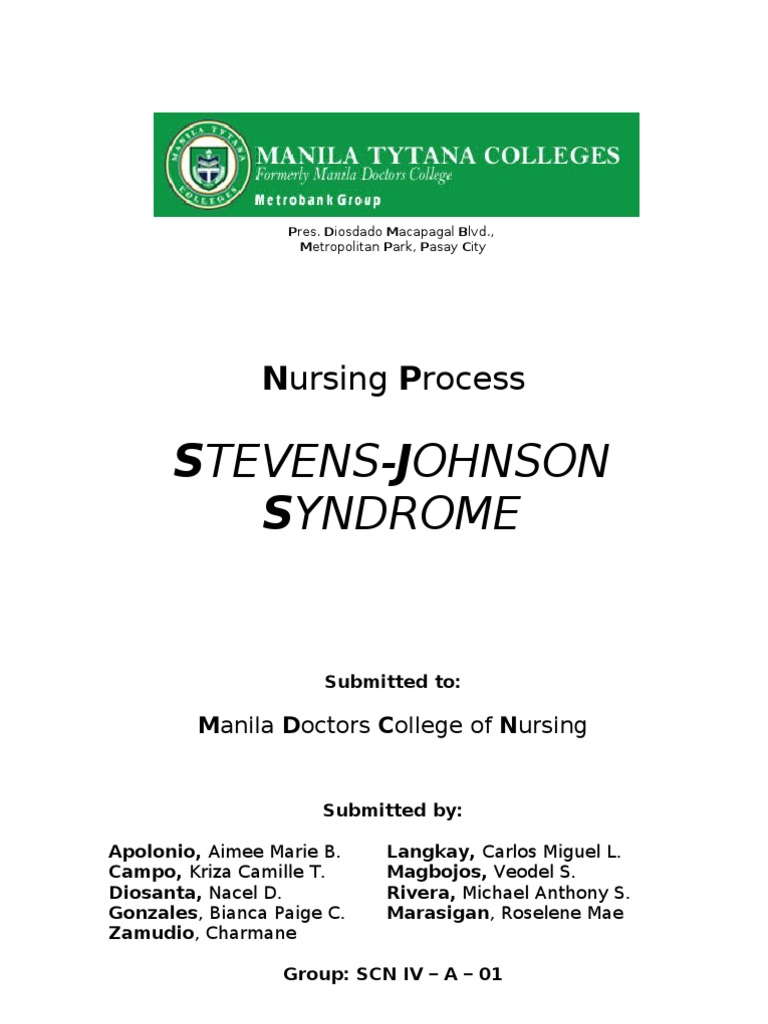 Nursing Care for SJS Patients | PDF | Wound | Cutaneous Conditions