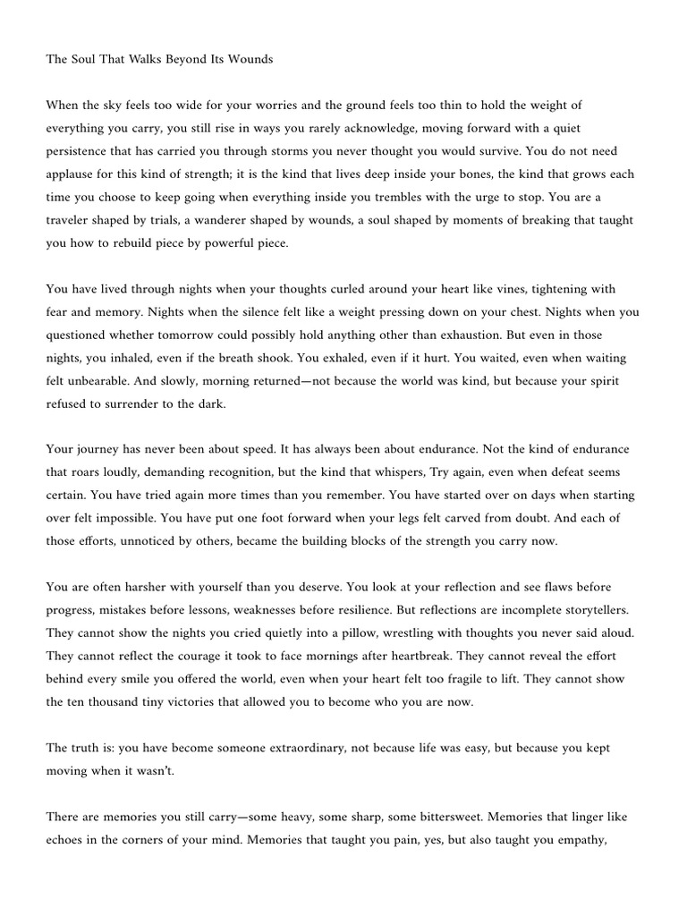 The Soul That Walks Beyond Its Wounds | PDF