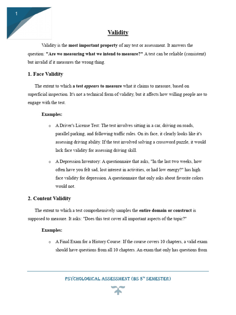 validity | PDF | Validity (Statistics) | Sat