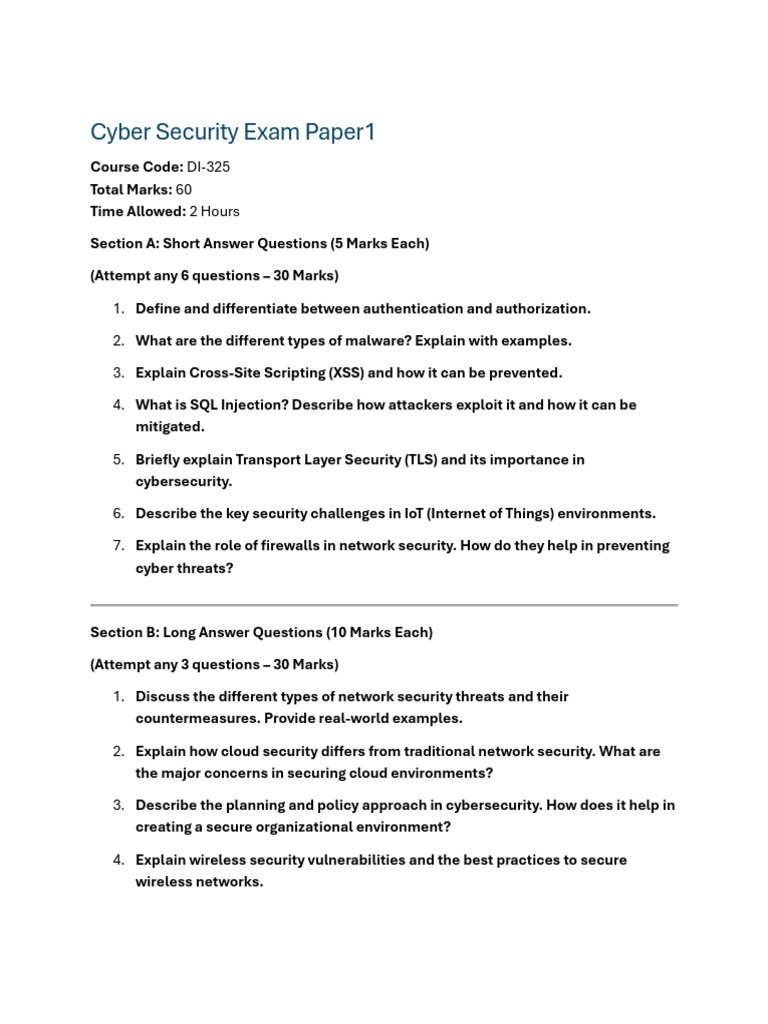 Cyber Security Samples | PDF | Transport Layer Security | Security