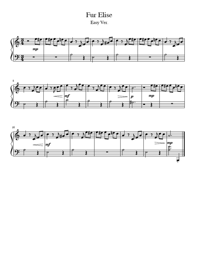 Fur Elise (Easy Ver.) | PDF