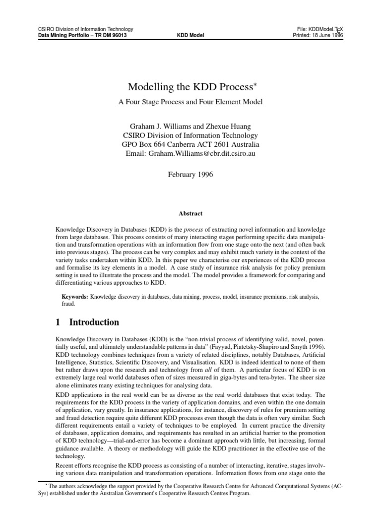 Modelling The KDD Process: A Four Stage Process and Four Element Model | PDF | Data Mining ...