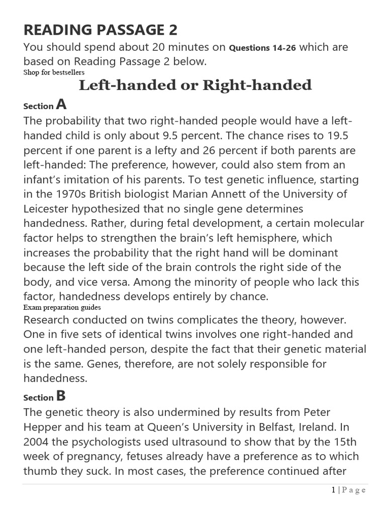 Left Handed or Right Handed | PDF | Handedness | Behavioural Sciences
