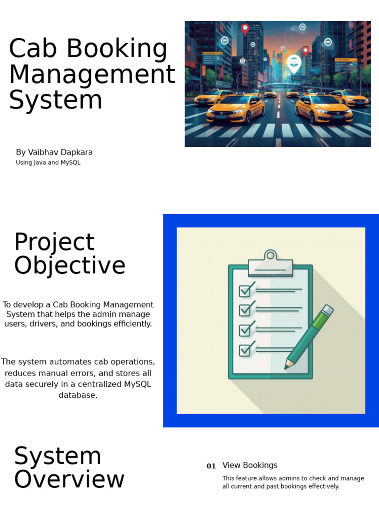Java MySQL Cab Booking System Guide | PDF | Databases | My Sql