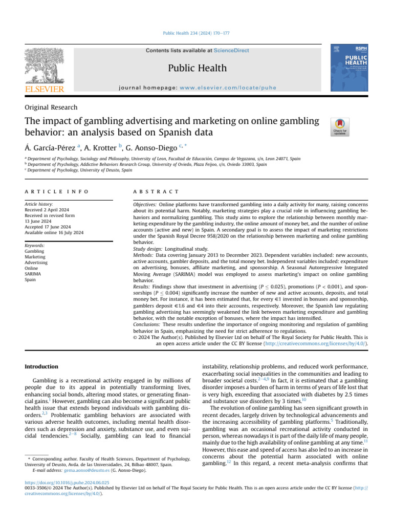 The Impact of Gambling Advertising and Marketing On Online Gambling ...