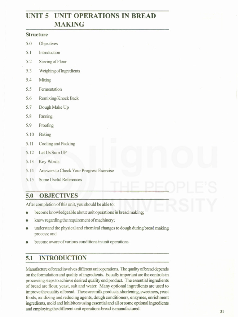 Unit-5 | PDF | Breads | Yeast