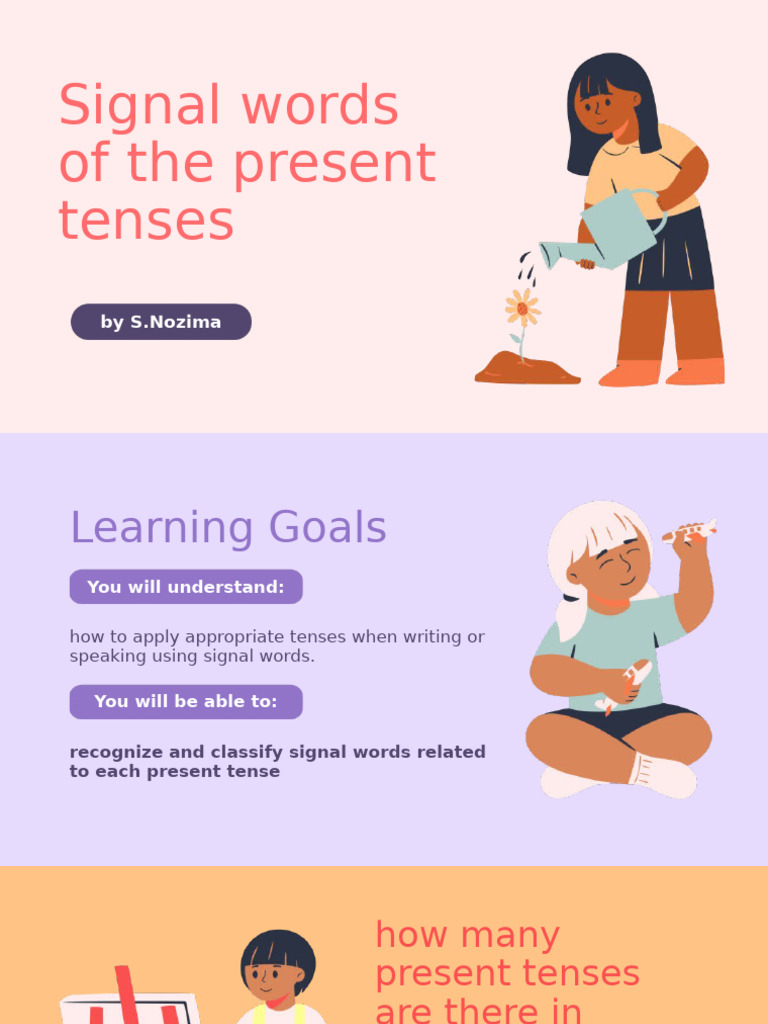 Present Tenses and Signal Words Guide | PDF | English Language ...