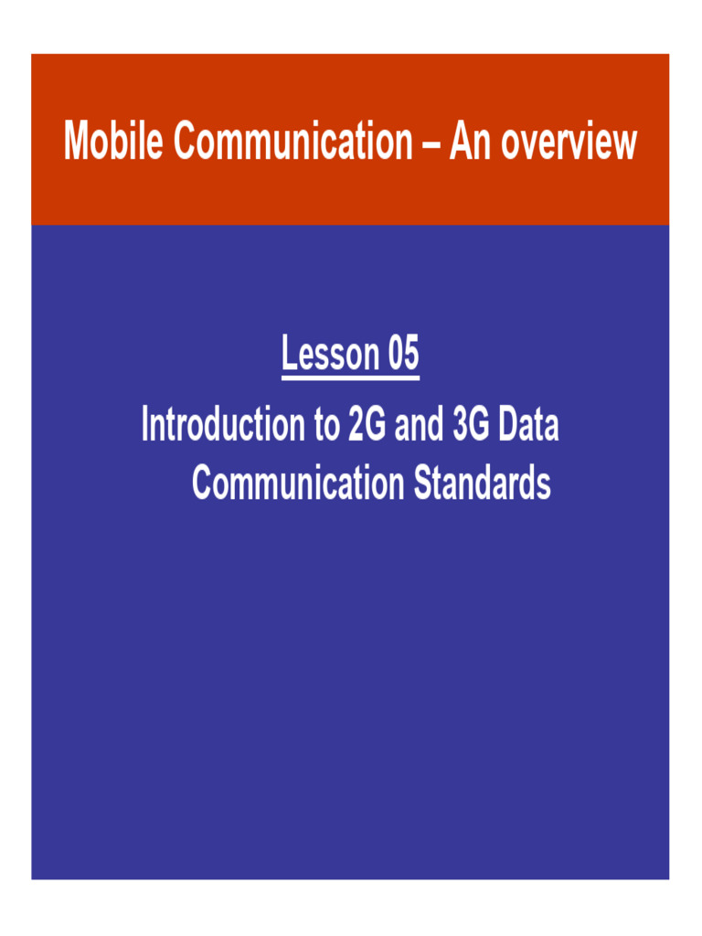 MobileCompChap01L05 2G3GStandards | PDF | Gsm | 3 G