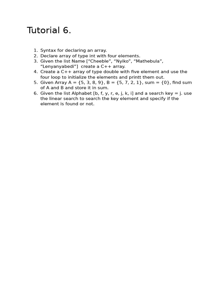 C++ Array Declaration and Operations Tutorial | PDF