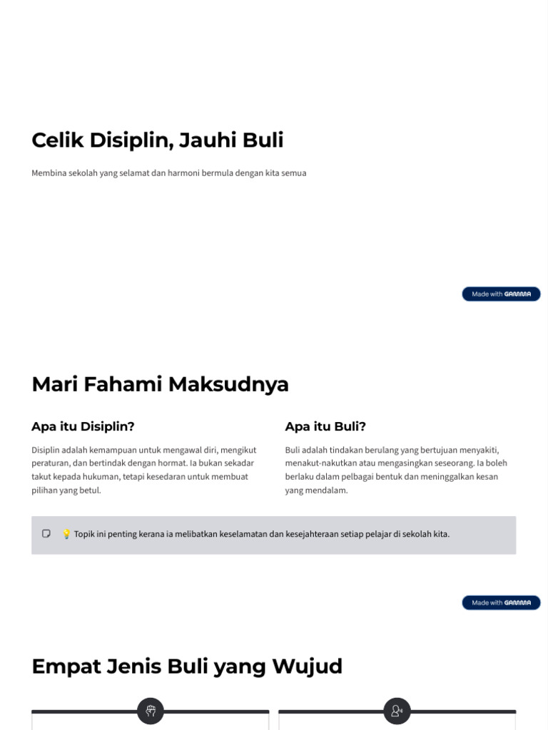 Disiplin dan Pencegahan Buli di Sekolah | PDF